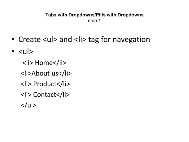 Steps for creating dropdown | PPT Steps for creating dropdown | PPT