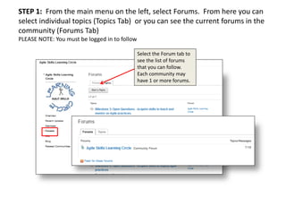 Steps for following a community forum or an individual topic | PPT