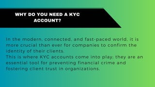 Understanding KYC (Know Your Customer) Verification | Any KYC Account | PDF
