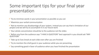 Steps for making presentation of final year project | PPTX