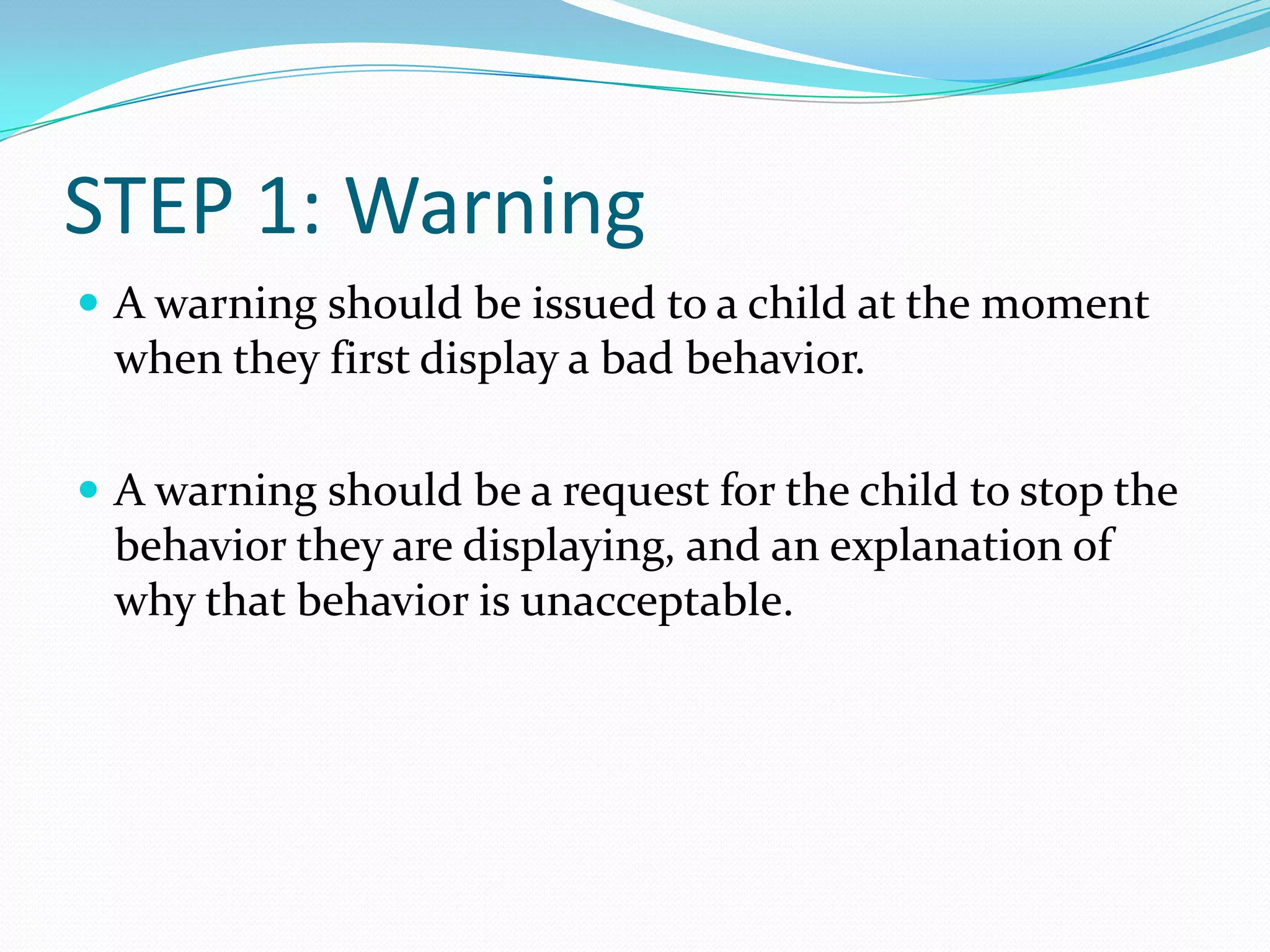 Steps for managing bad behavior | PPT