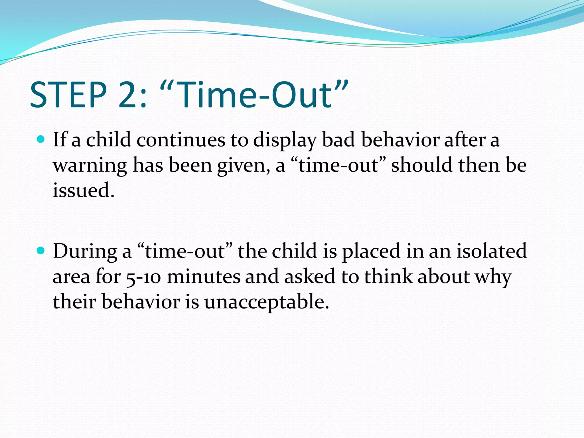 Steps for managing bad behavior | PPTX