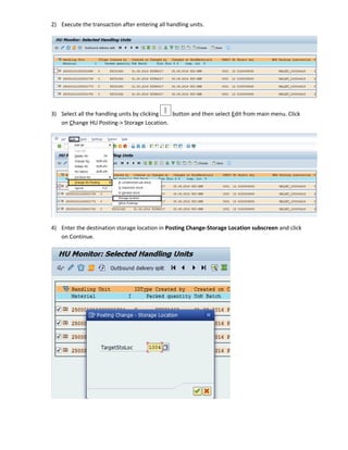 Steps for moving multiple handling units in HUMO (SAP WM) | DOC