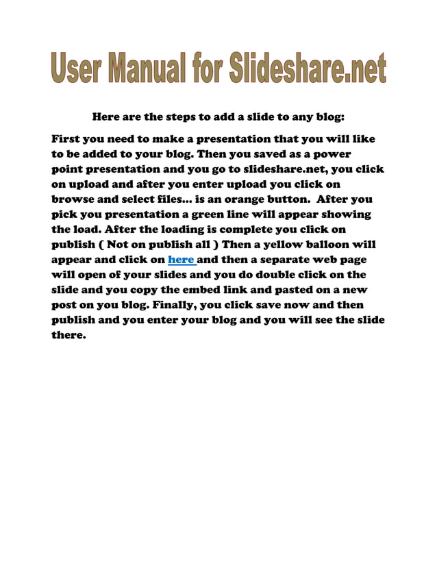 Steps For Slideshare | PDF
