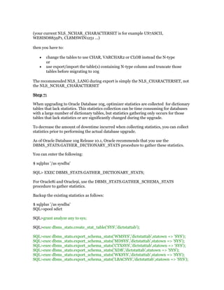 Steps for upgrading the database to 10g release 2 | PDF