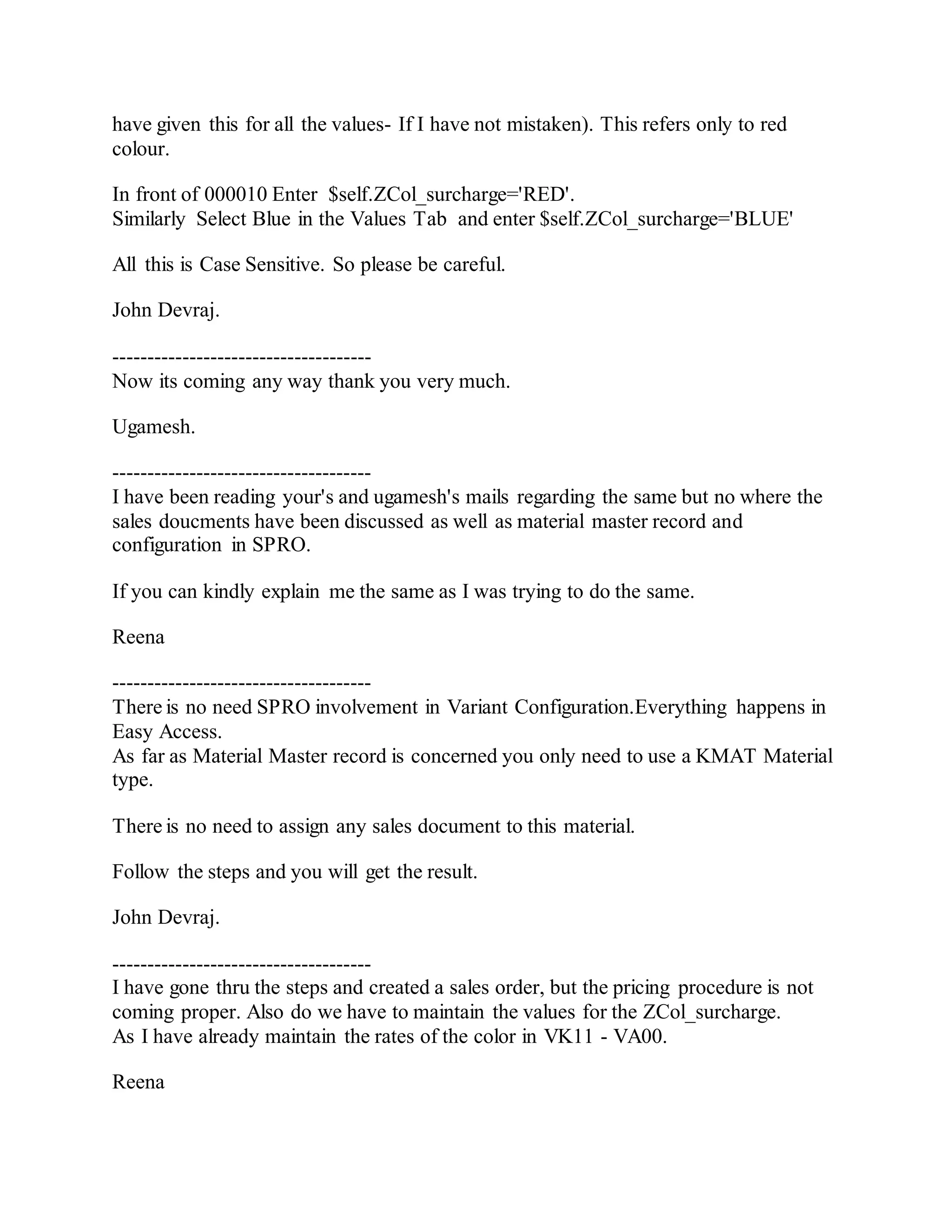 Steps for variant configuration and pricing | DOCX