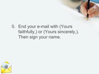 Steps for writing a formal e mail | PPT