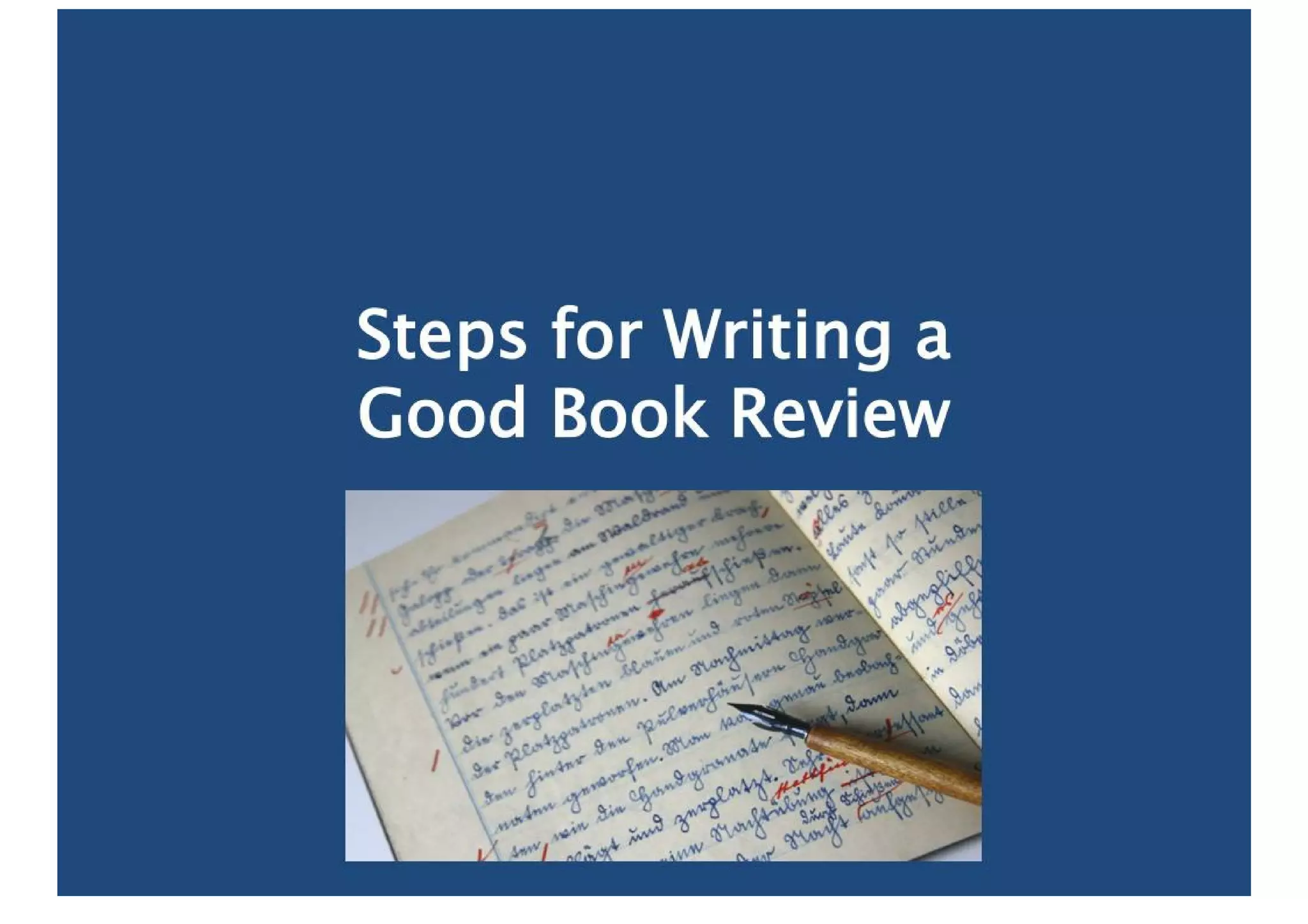 Steps For Writing A Good Book Review | PPT