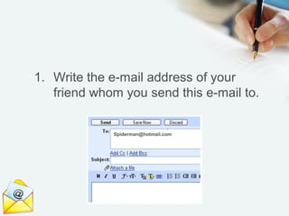 Steps for writing an informal e mail | PPT