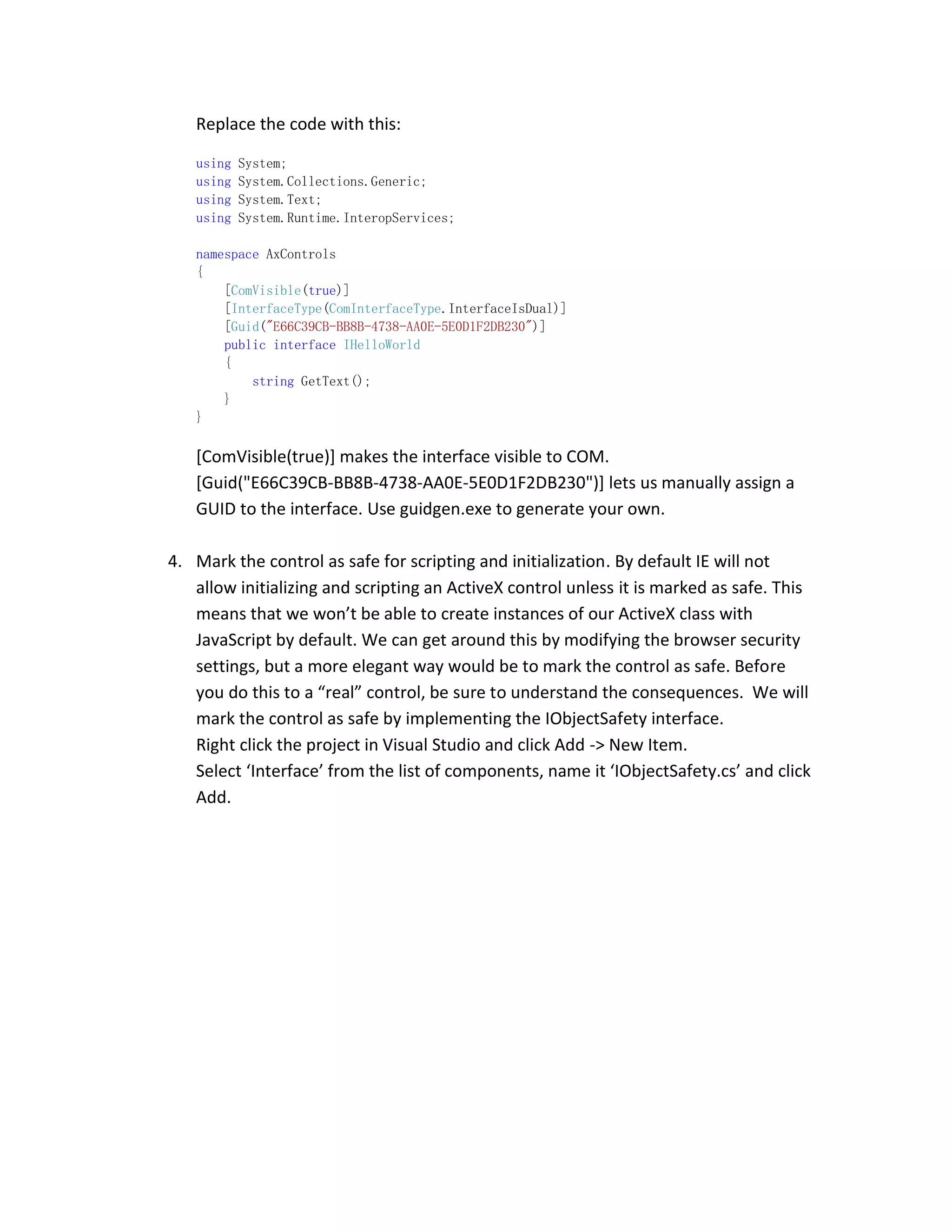 Steps how to create active x using visual studio 2008 | PDF