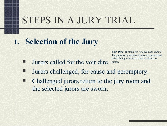 Steps Of A Jury Trial