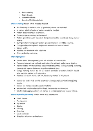 Steps in apparels industries to quality control | DOCX