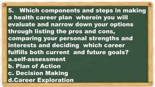 Steps in choosing health career | PPTX