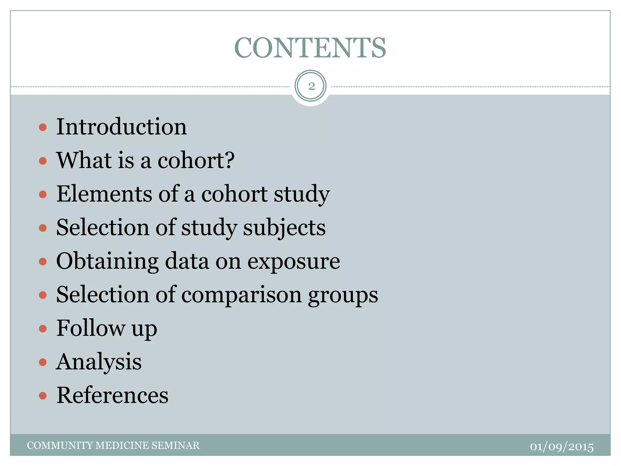 Steps in cohort study | PPTX