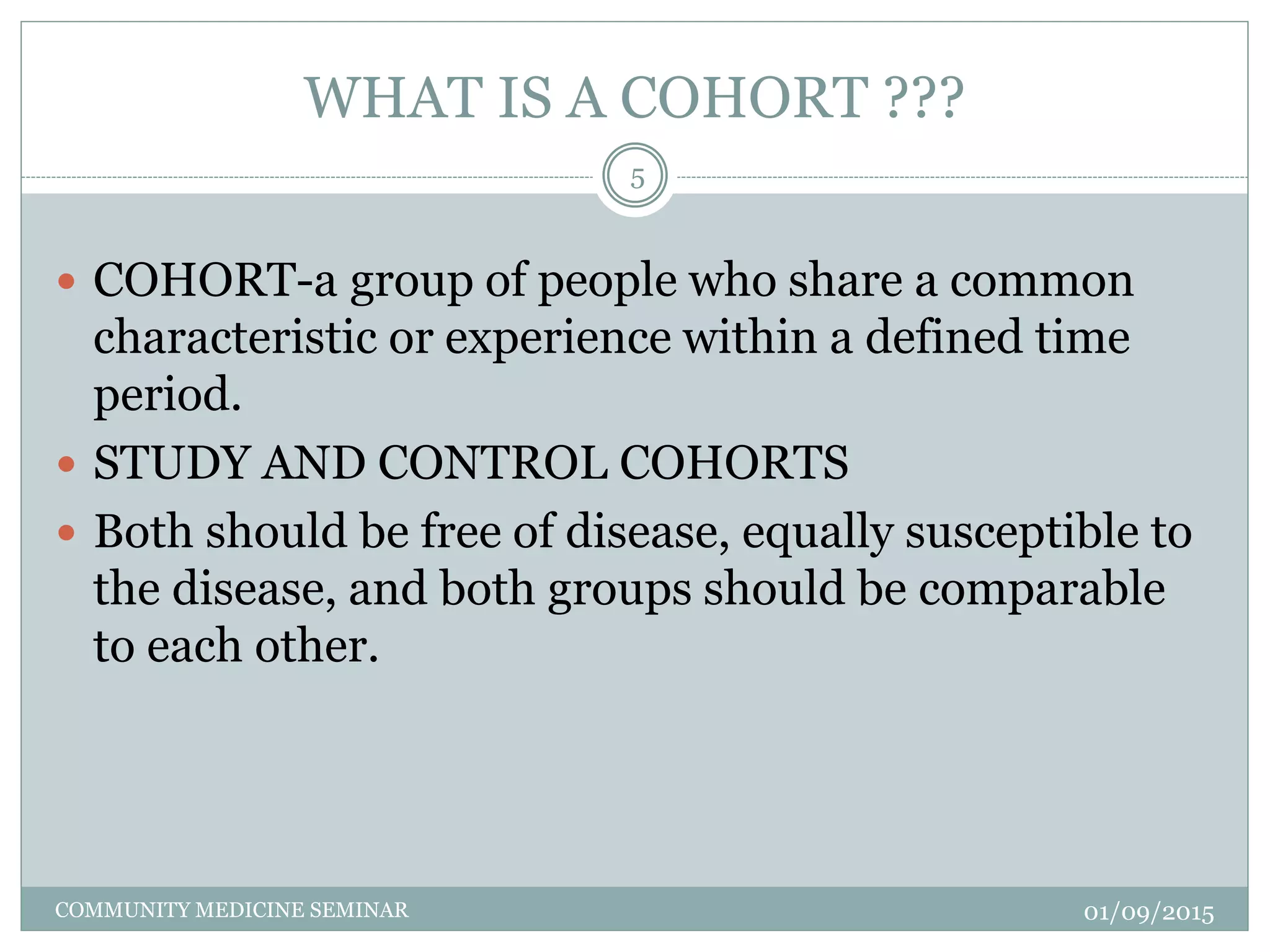 Steps in cohort study | PPTX
