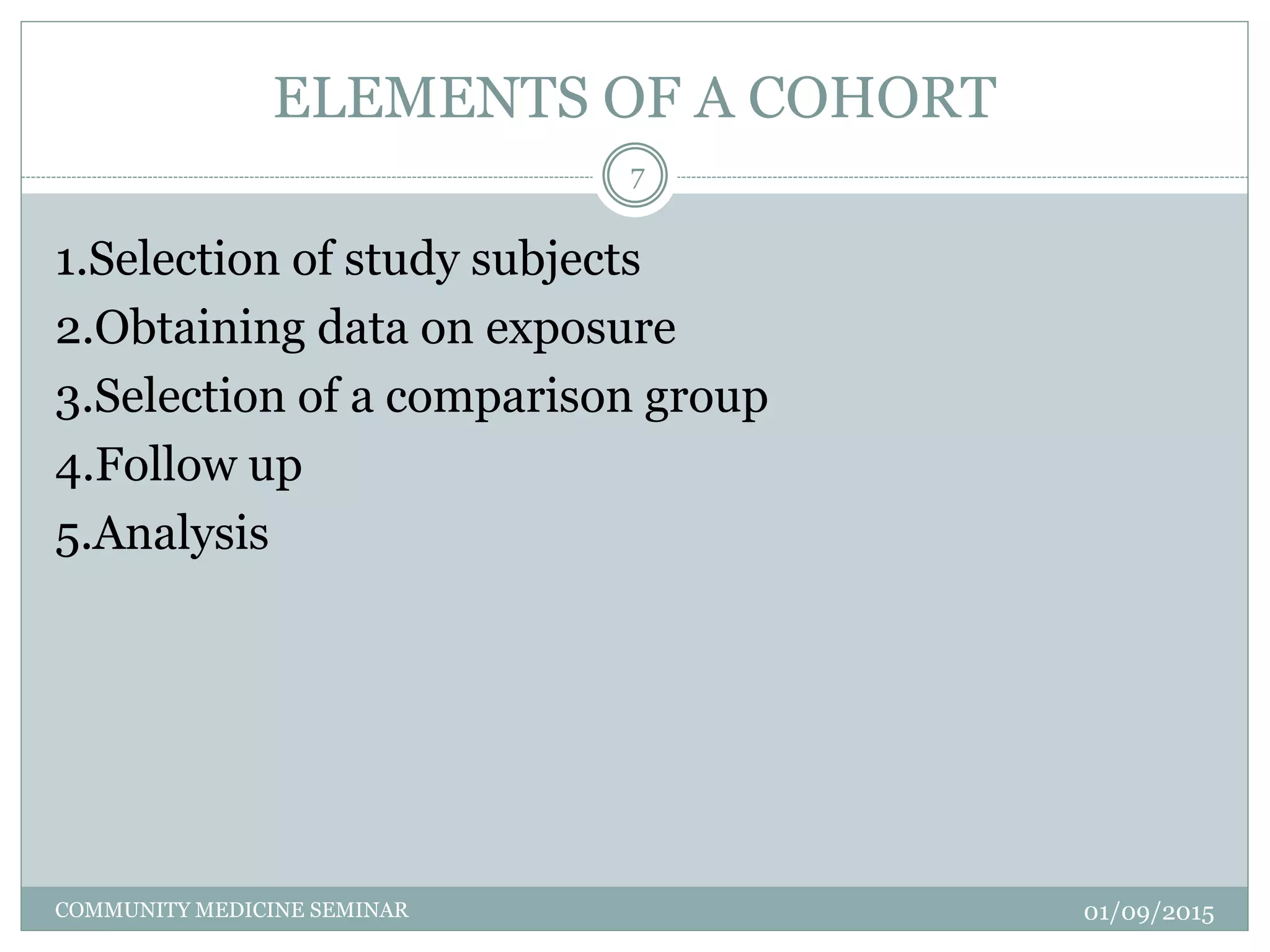Steps in cohort study | PPTX