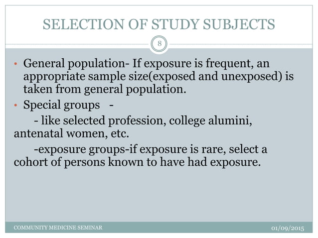 Steps in cohort study | PPTX | Medical Health