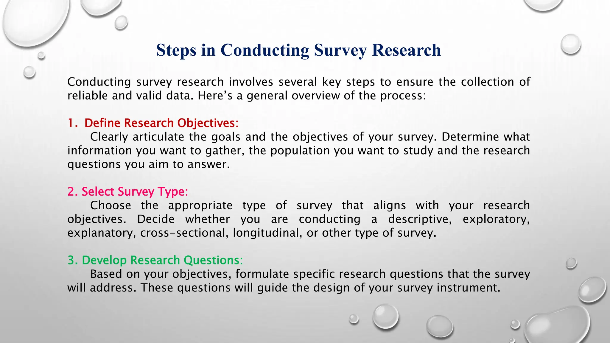 Steps in Conducting survey research - PPT | PPTX