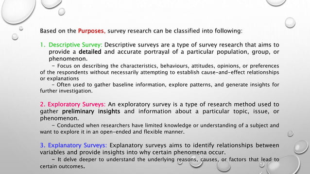 Steps in Conducting survey research - PPT | PPTX