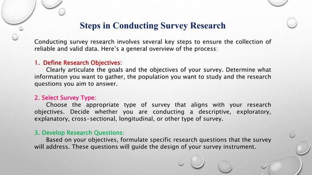 Steps in Conducting survey research - PPT | PPTX