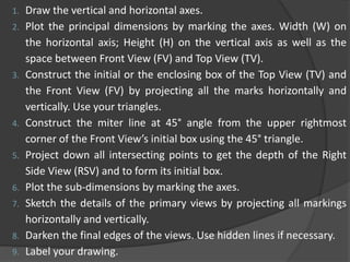 Steps in constructing an orthographic drawing | PPTX