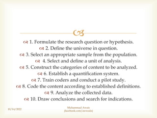 Steps in Content Analysis and How to Conduct Them - Mass Media Research ...