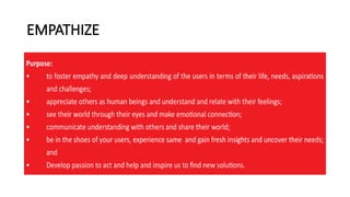 steps in Design thinking ppt phases explained with example | PPT