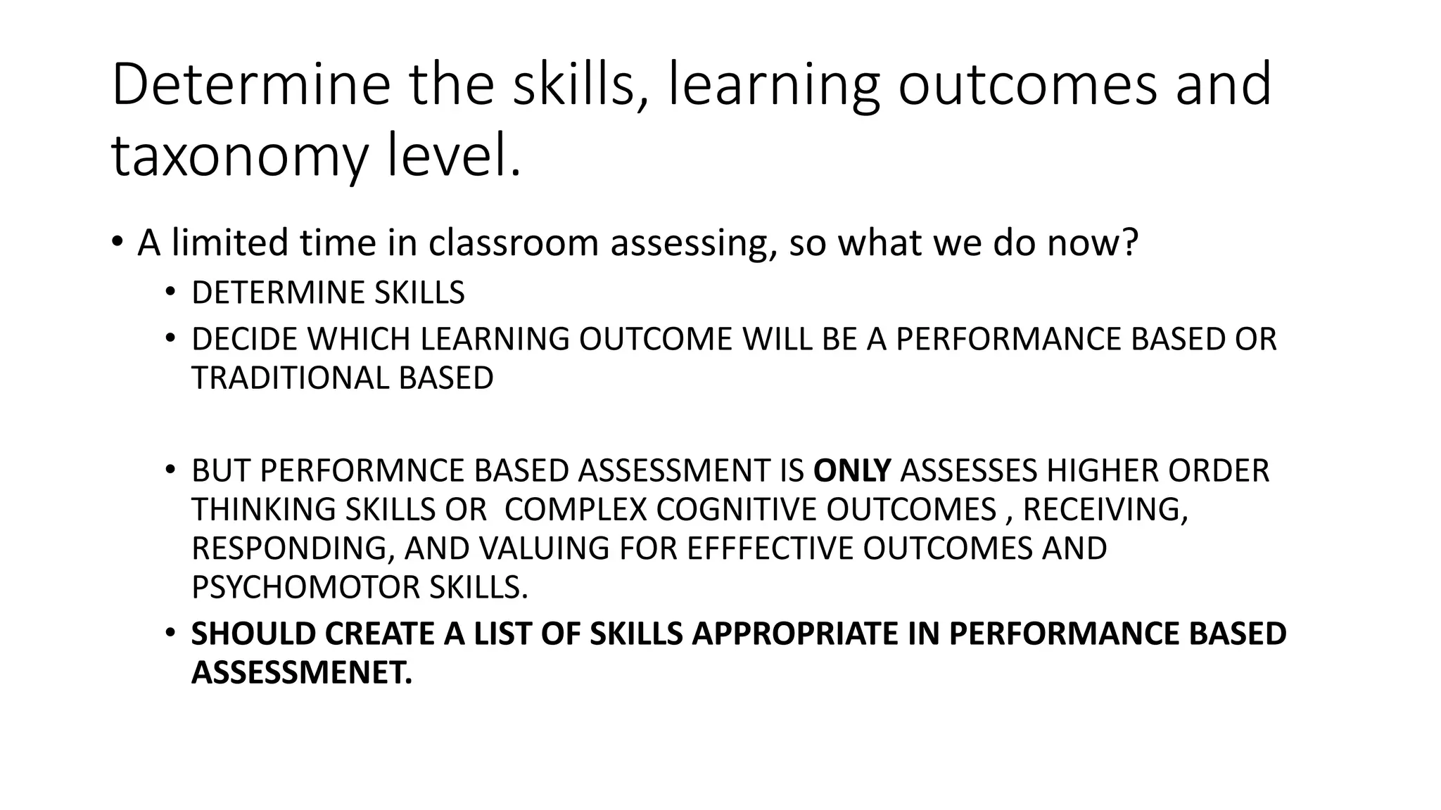 Steps in developing performance based assessment | PPTX