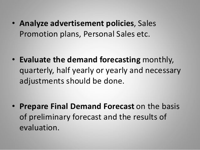 Steps In Demand Forecasting