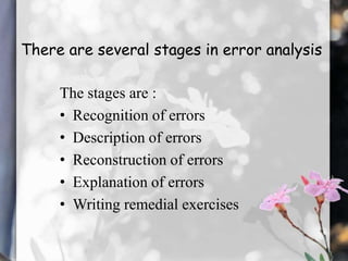 Steps in doing error analysis - English | PPT