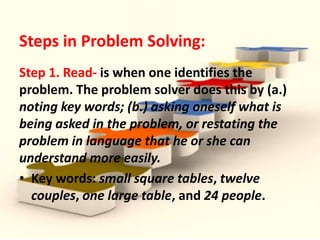 Steps in problem soving | PPTX