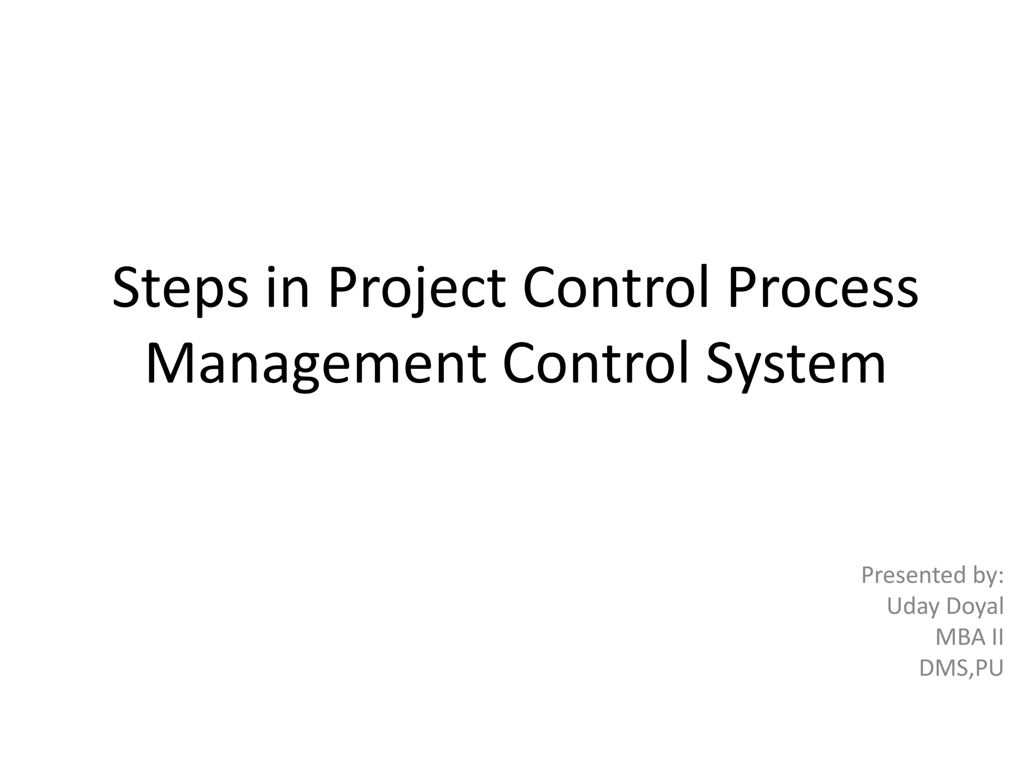 Steps in project control process | PPT