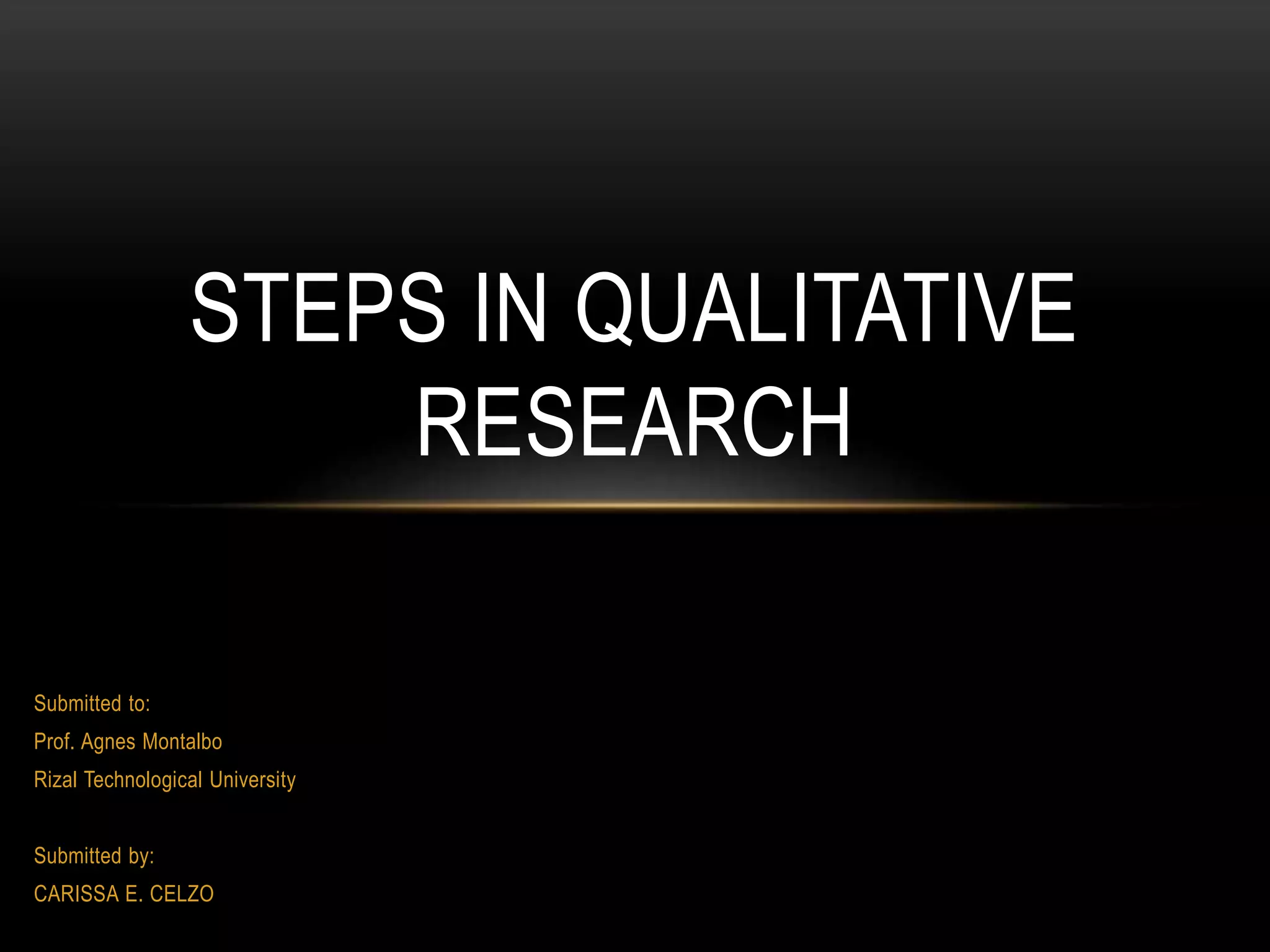 Steps in Qualitative Research | PPTX