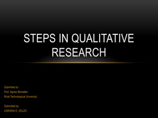 Steps in Qualitative Research | PPTX