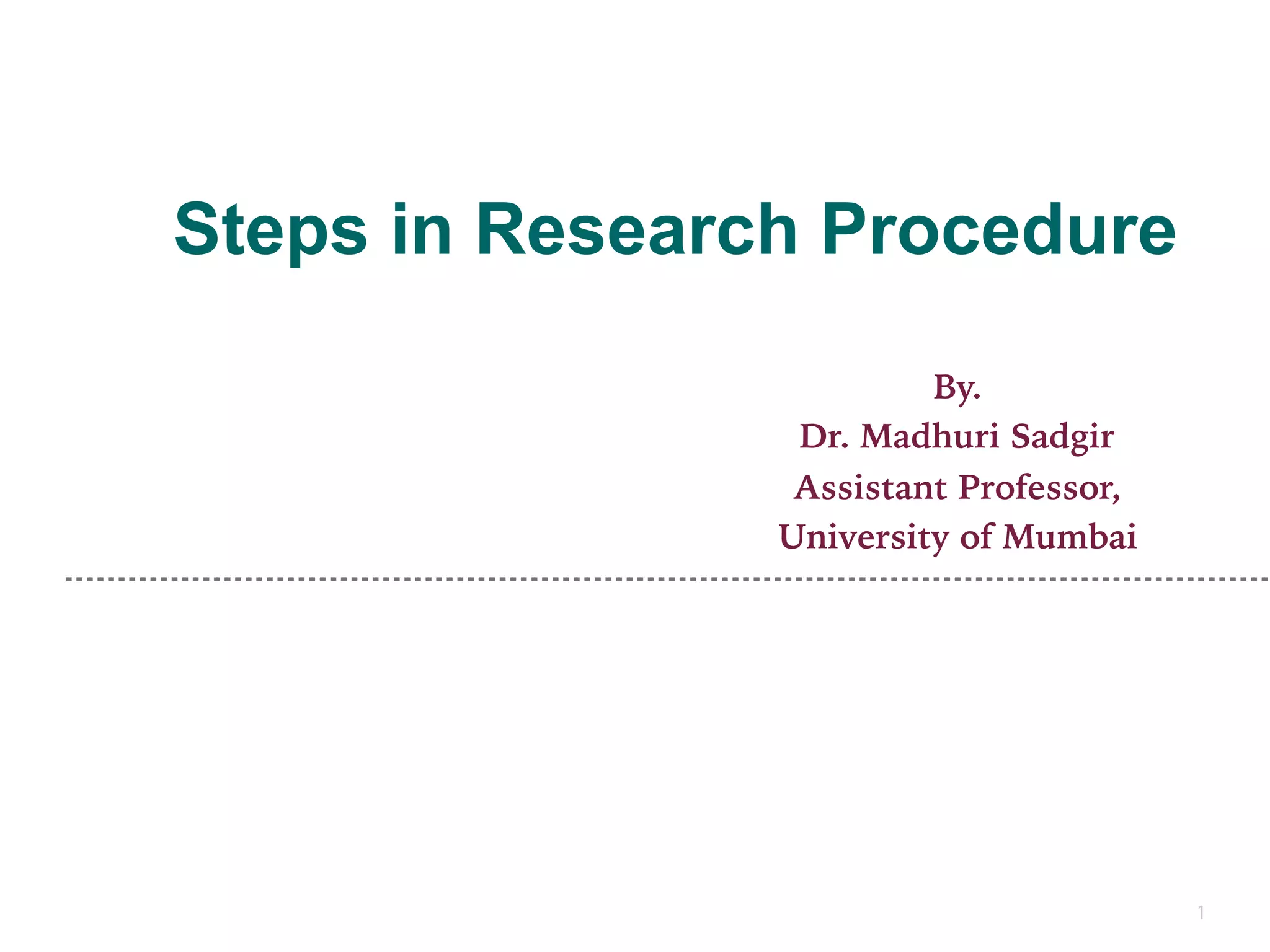 Steps in research procedure | PPT