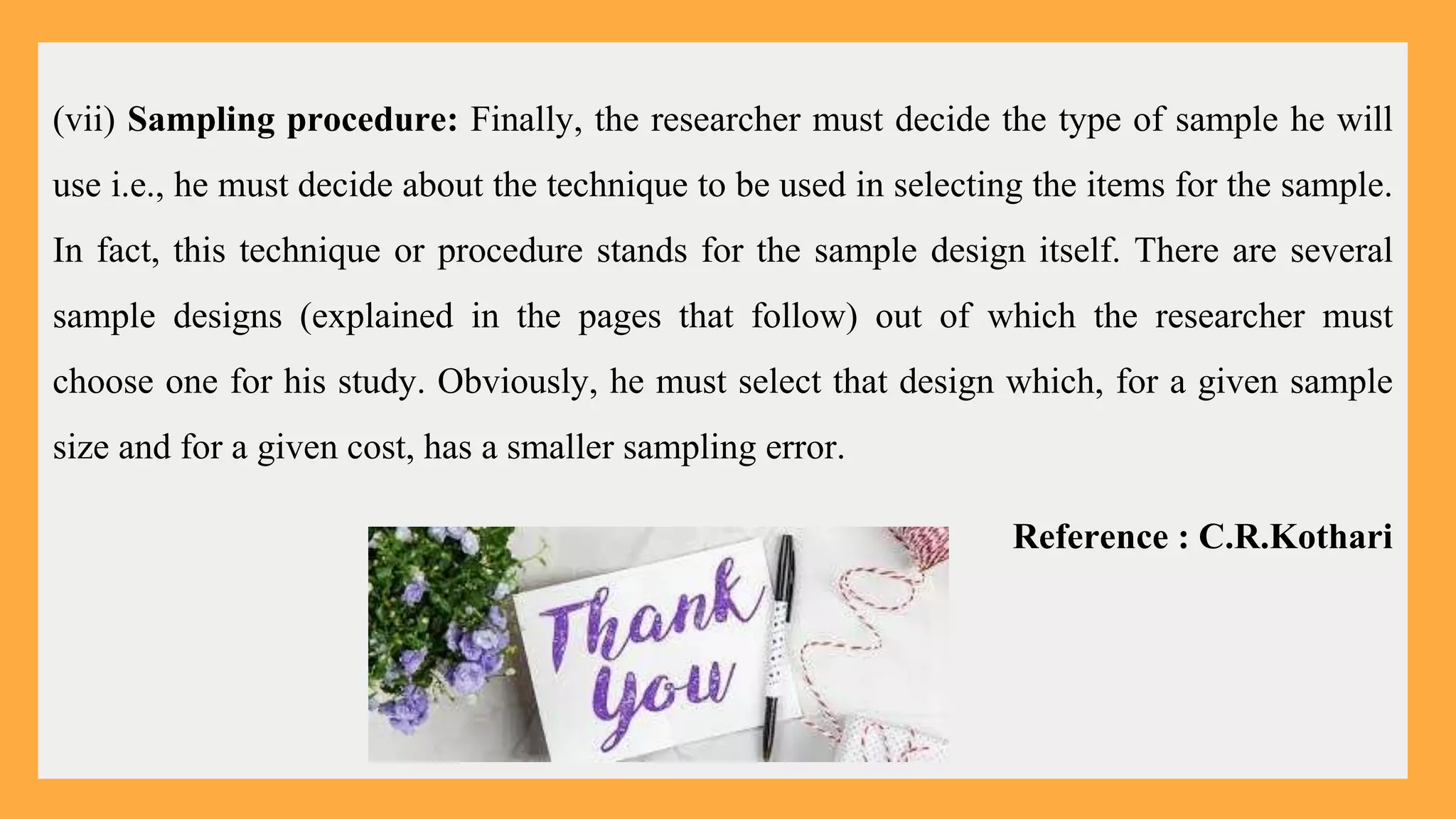 Steps in sampling design | PPTX
