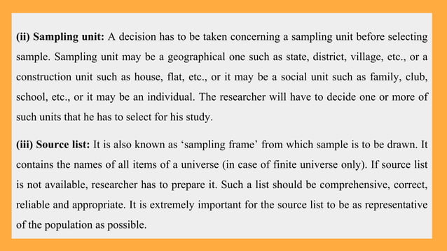 Steps in sampling design | PPTX