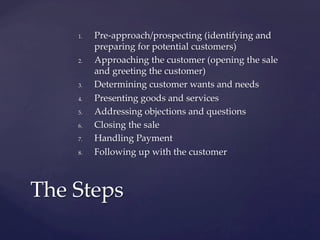 Steps in selling process business bcom.. | PPT