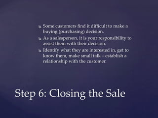 Steps in selling process business bcom.. | PPT