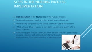 Steps in the nursing process planning | PPTX