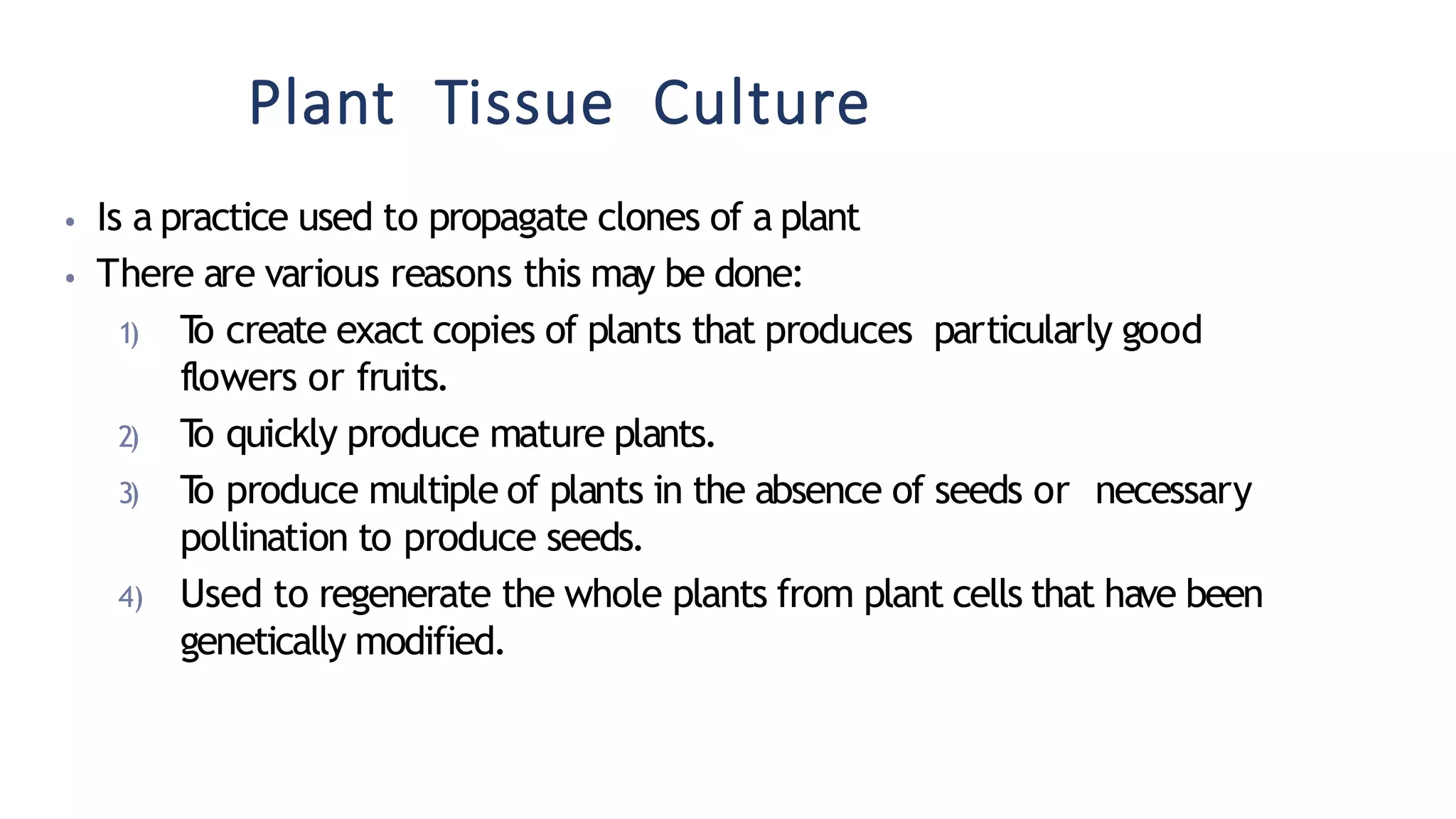 Steps involved in micropropagation | PPTX