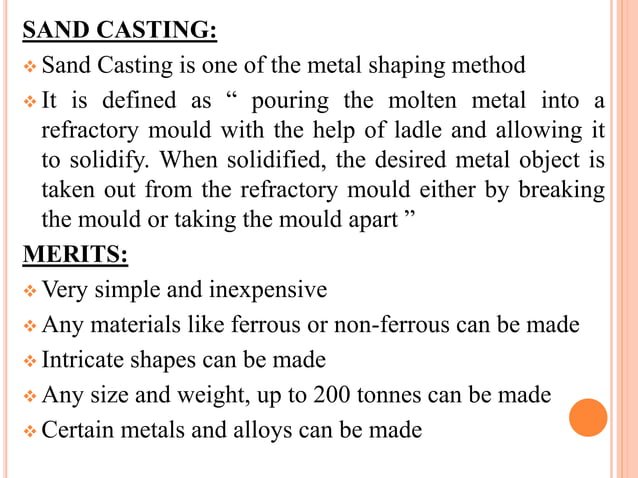 Steps involved in sand casting process | PPT