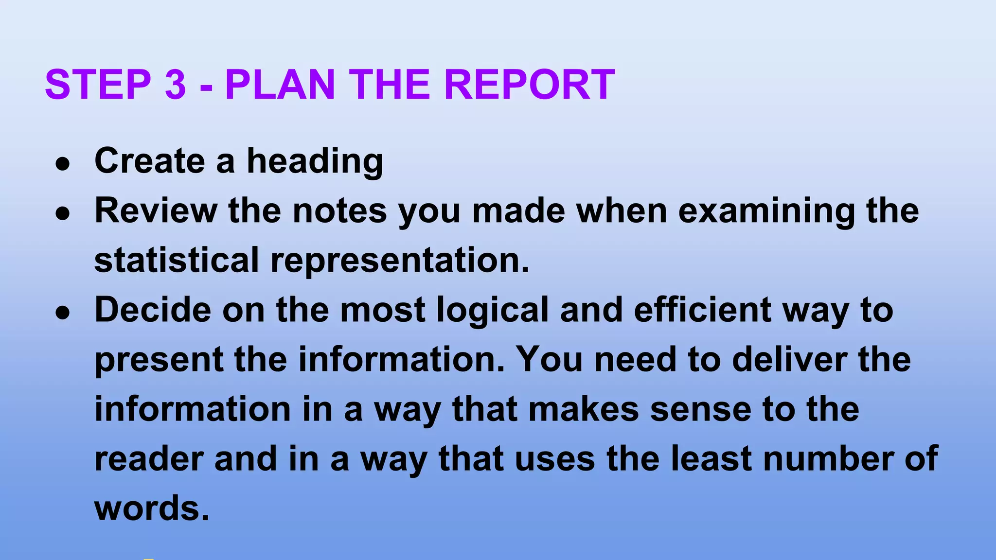 Steps in writing a statistical reports | PPTX