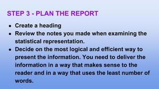 Steps in writing a statistical reports | PPTX