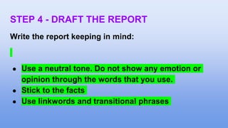 Steps in writing a statistical reports | PPTX