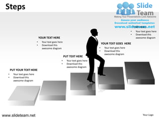 Steps ladder climbing powerpoint ppt templates. | PPT