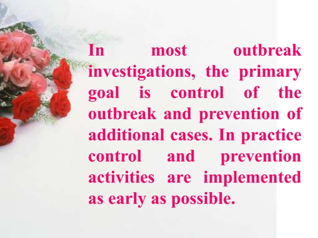 Steps of an outbreak investigation | PPTX | Infectious Diseases ...