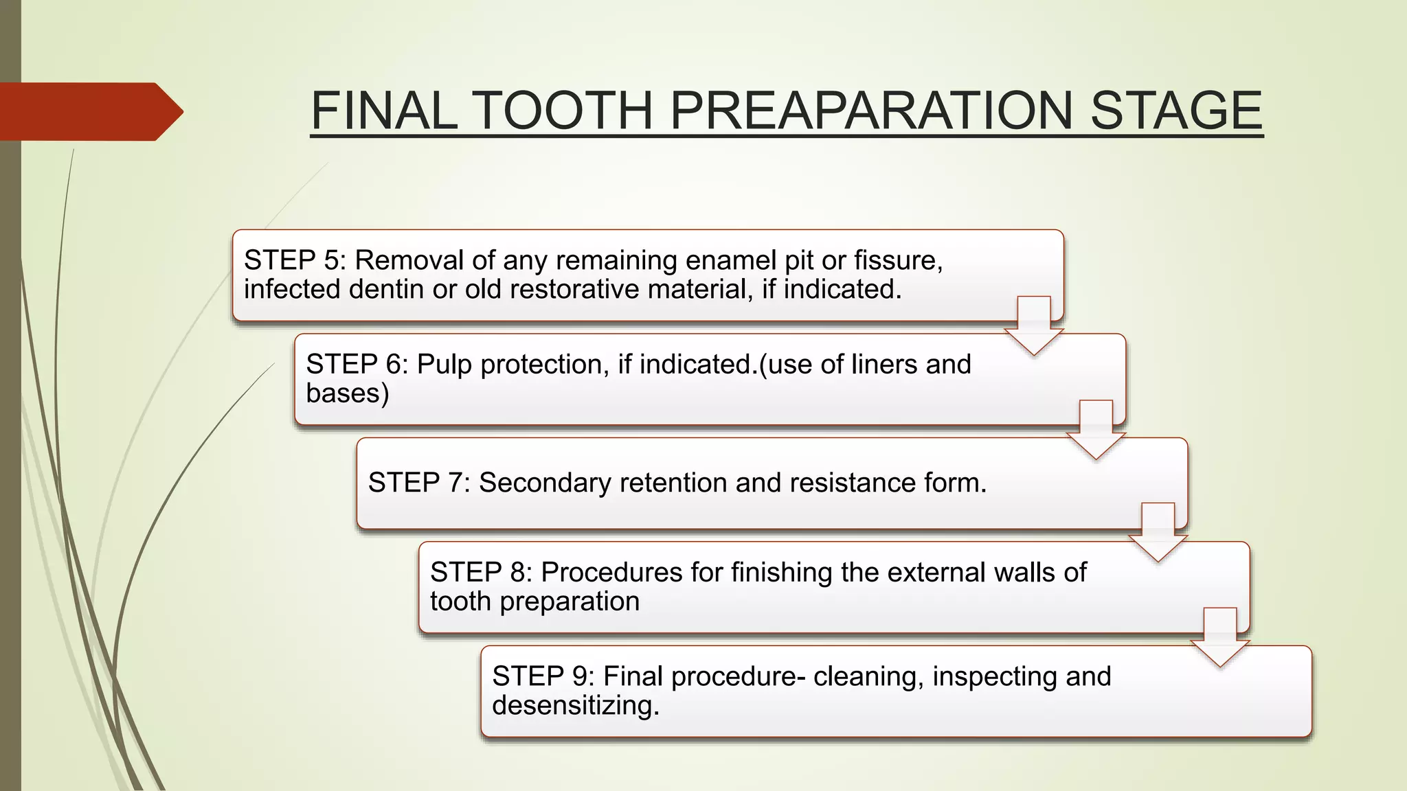 Steps of Tooth preparation (in brief) | PPTX