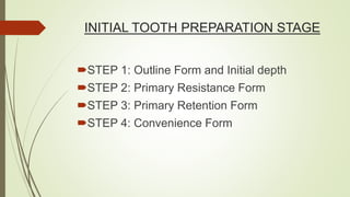 Steps of Tooth preparation (in brief) | PPTX
