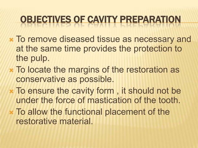 Steps Of Cavity Preparation | PPTX | Dental Health | Diseases and ...